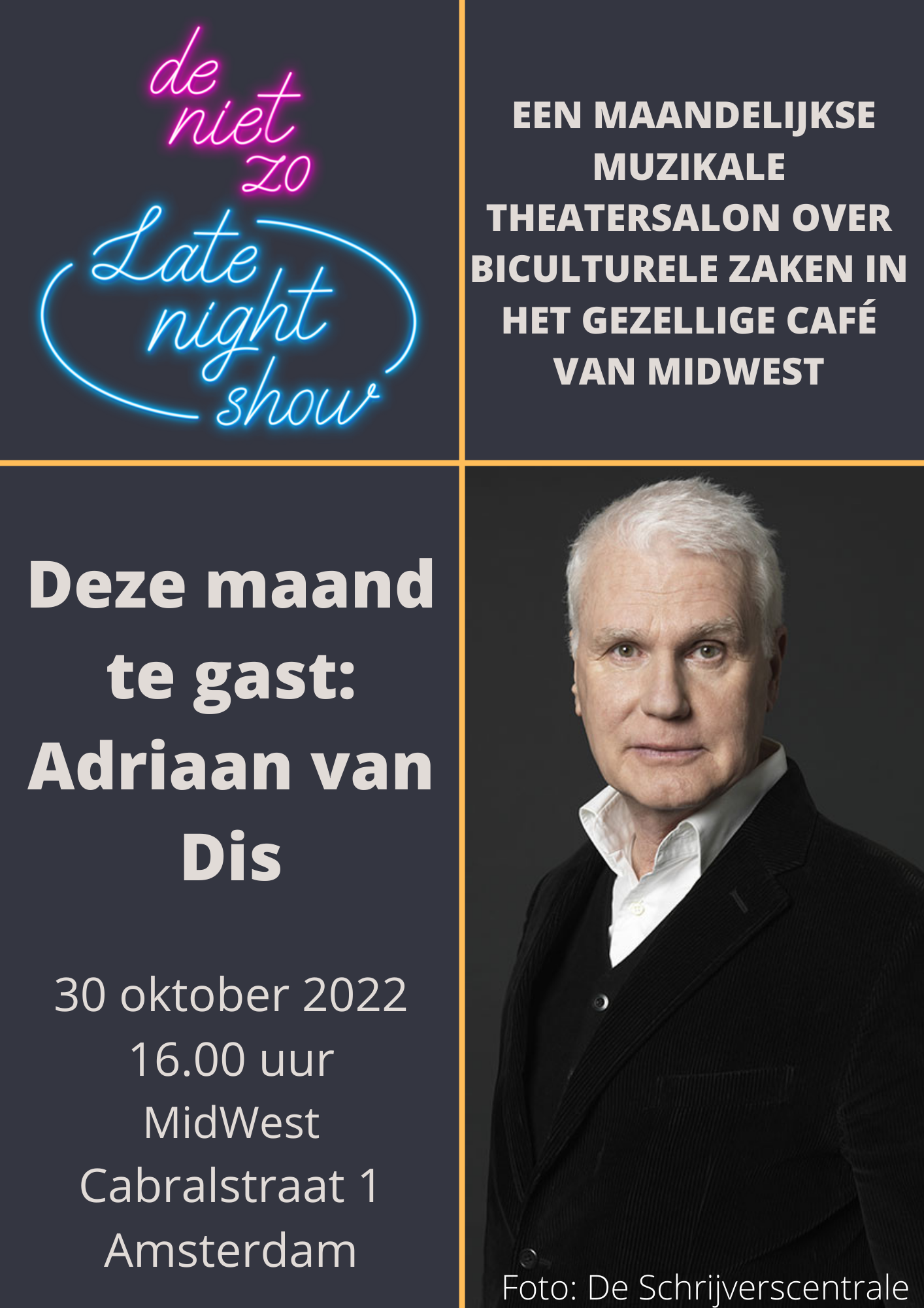 Adriaan van Dis bij 'De Niet ZO Late Night Show' - Het Zuid-Afrikahuis